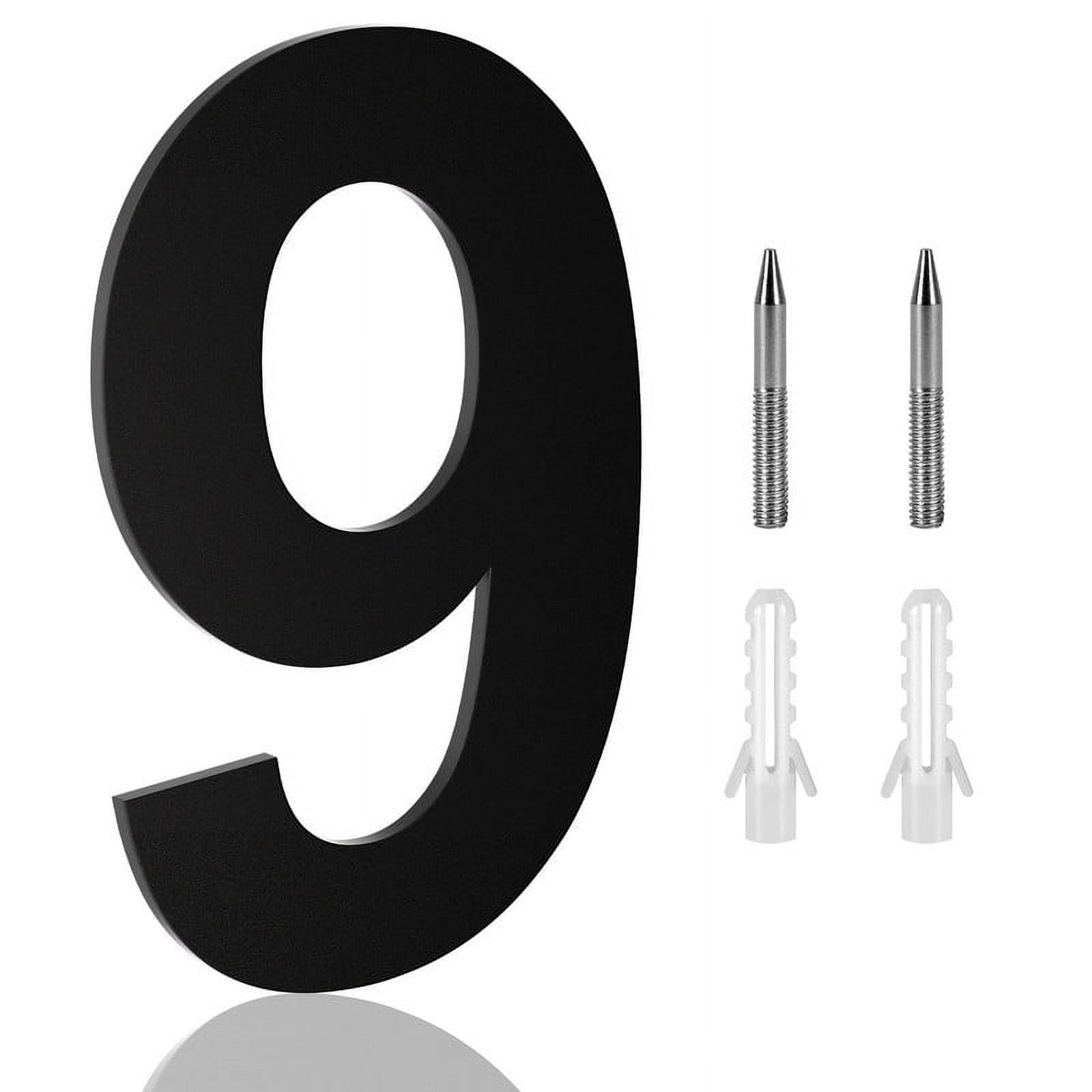 8" Floating Address House Number, Modern Metal Anti-Rust House Numbers ...