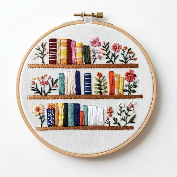 8'' Flowers Embroidery Kit for Beginners, Stamped Cross Stitch Starter ...