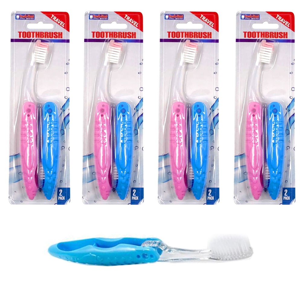 8 Foldable Folding Toothbrush Travel Camping Outdoor Hiking Portable ...