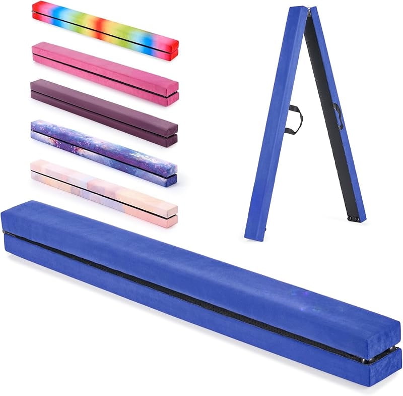 8' Folding Gymnastics Balance Beam, Floor Balance Beam w/Carry Handles ...