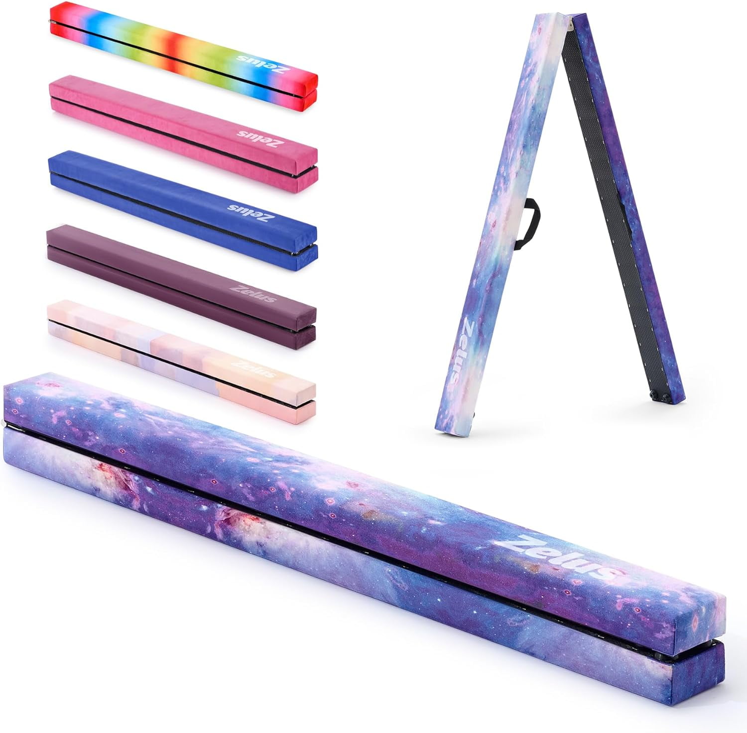 8' Folding Gymnastics Balance Beam, Floor Balance Beam w/Carry Handles ...