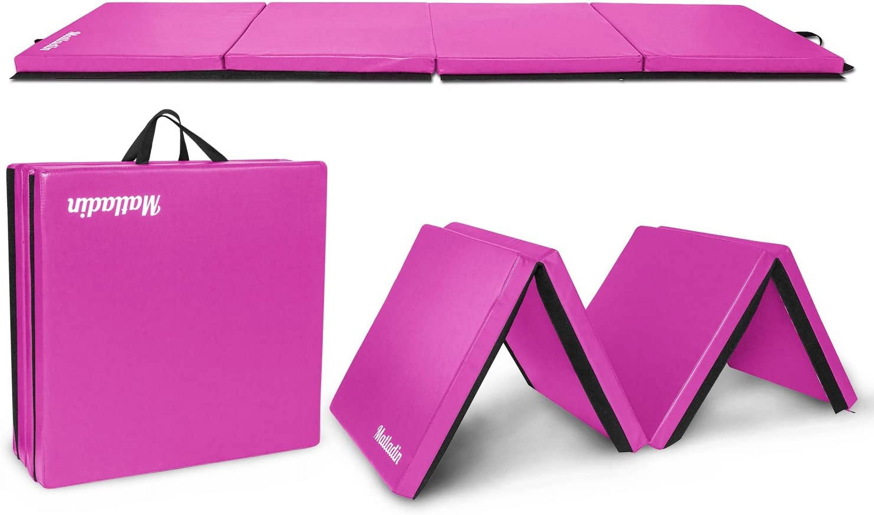 8' Folding Gymnastics Gym Exercise Aerobics Mat, 8ft x 2ft x 2in PU ...