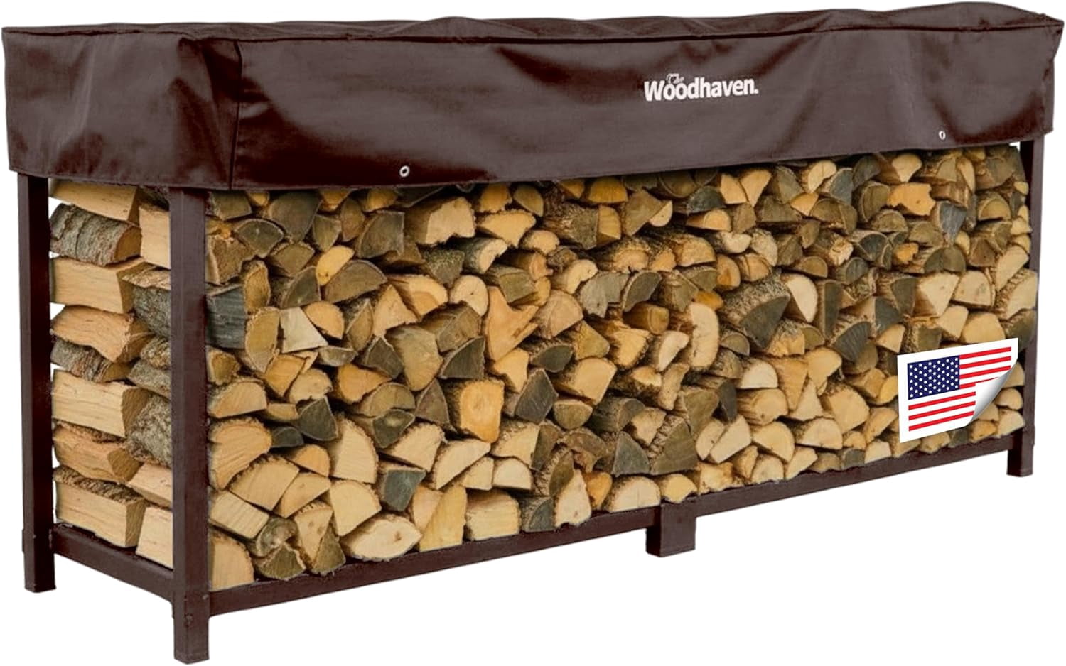 8-Foot Firewood Rack – 1/2 Cord Raised Lumber Storage Rack – Keeps Wood ...