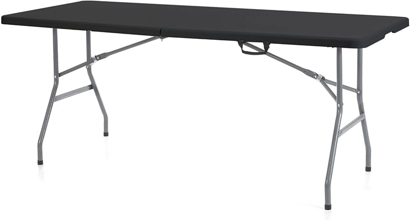 8 Foot Folding Banquet Table, Folding Plastic Indoor/Outdoor Desk ...