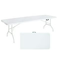 8 Foot Folding Table, Easy Fold,White - Walmart.com