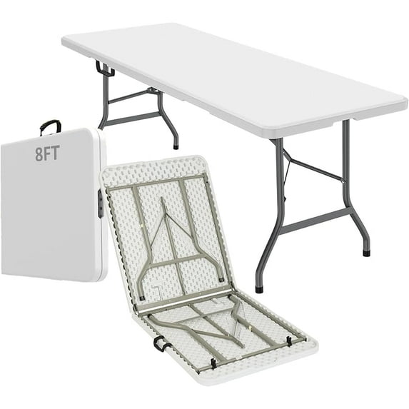 8 Foot Heavy Duty Portable Folding Table - Plastic Folding Table ...