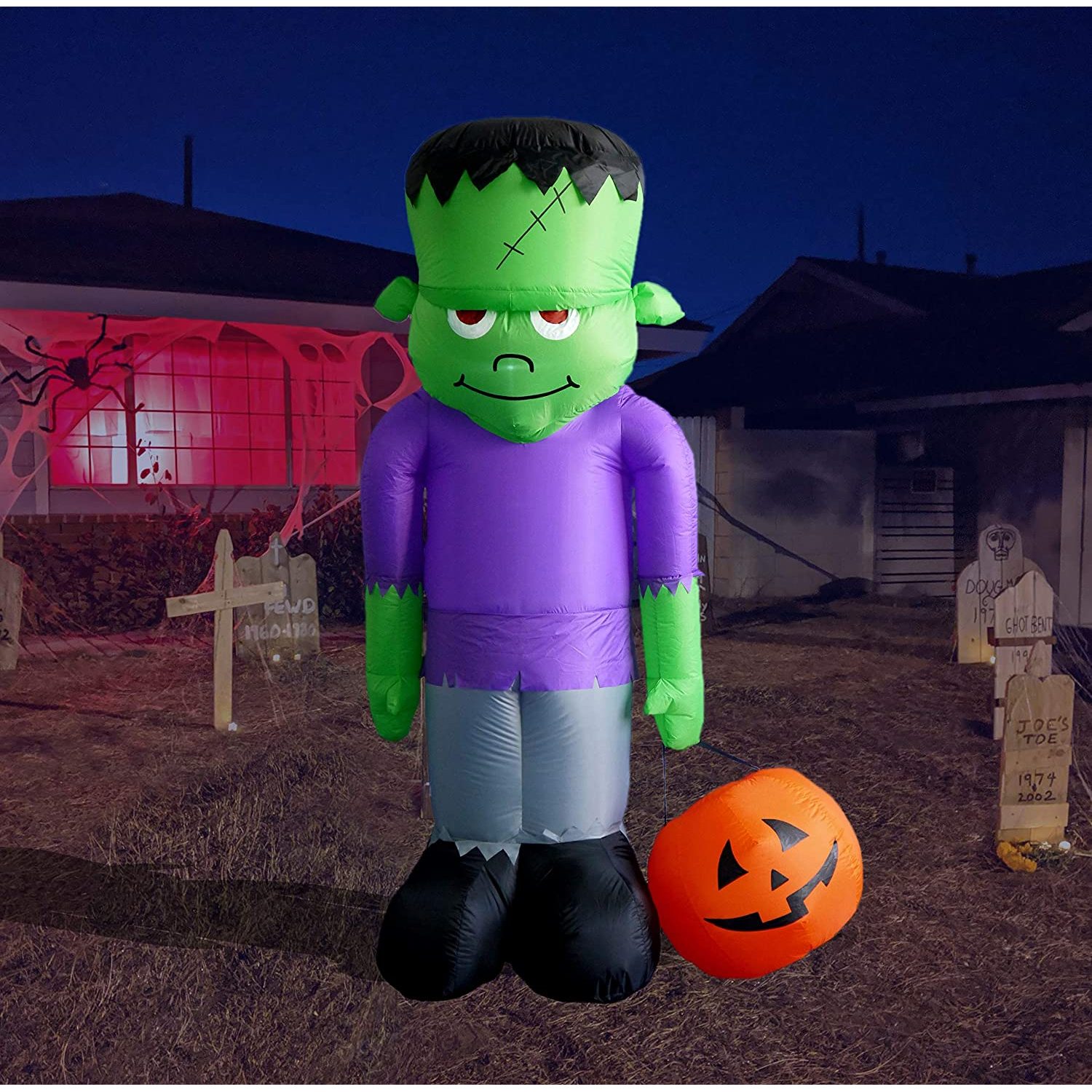 8 Foot Huge pp Inflatable Frankenstein Monster LED Lights Decor Outdoor ...