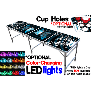 8-Foot Professional Beer Pong Table w/ OPTIONAL Cup Holes, LED Lights ...