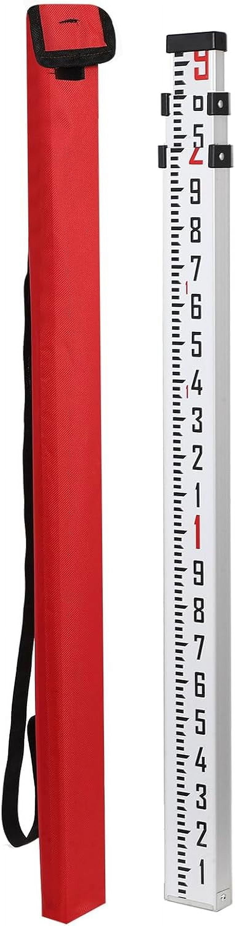 8-Foot Telescopic Aluminum Leveling Rod, 3-Section Dual-Sided ...