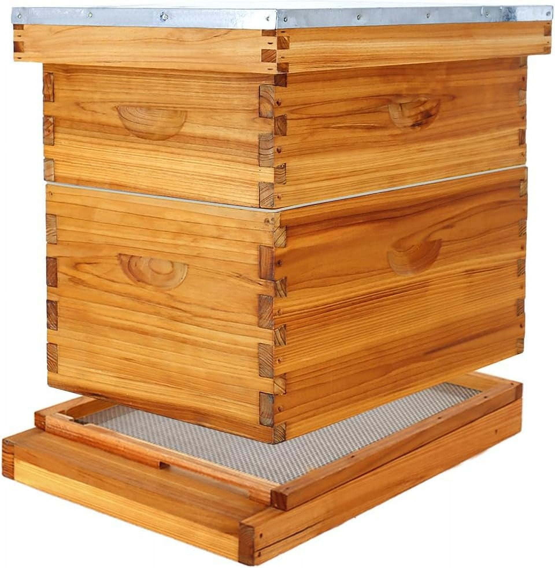 8 Frame Beehive Kit with Screened Bottom Board Dipped in Heavy Beeswax ...