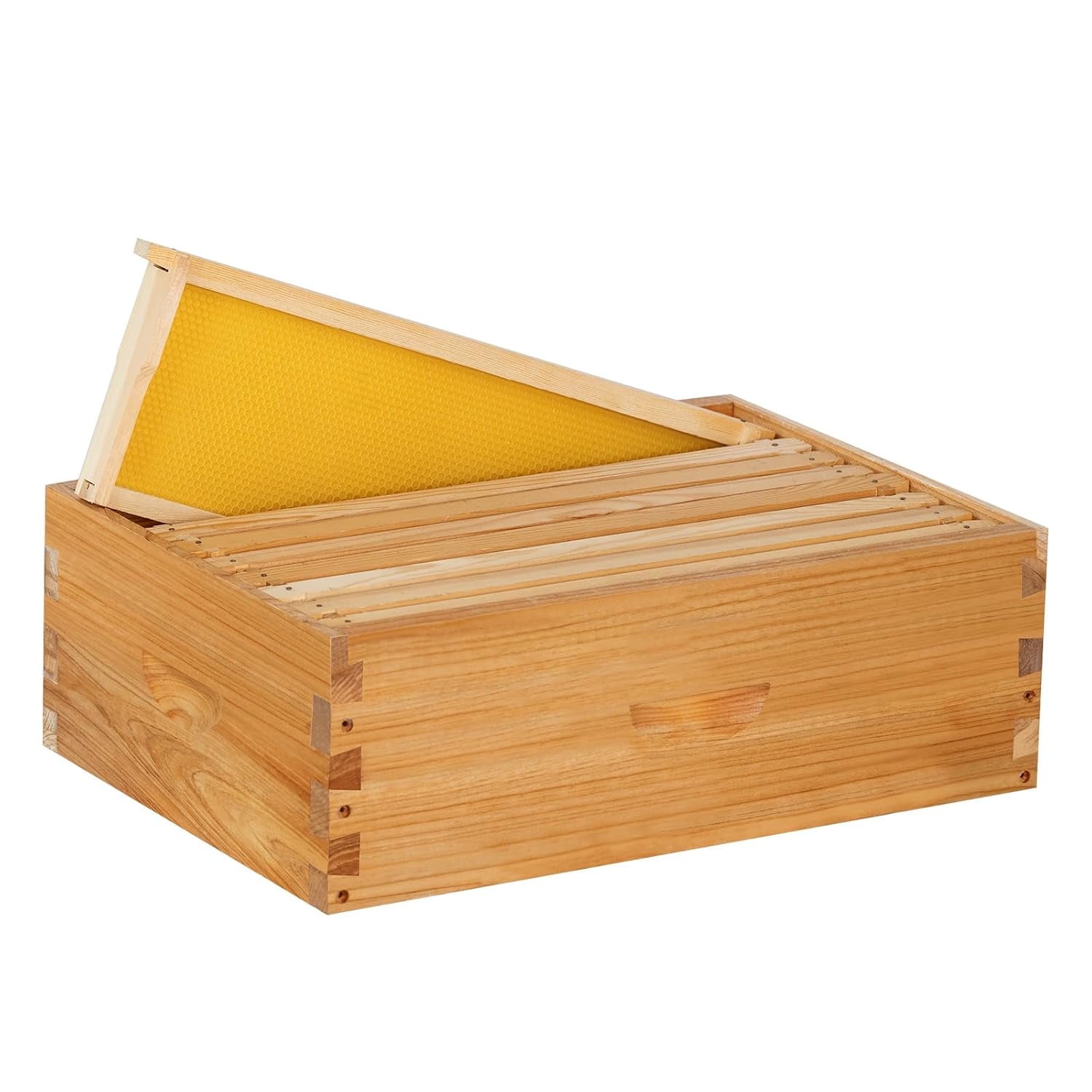 8 Frame Medium Super Box for Honey Bee Hives Beeswax Coated Beehive ...
