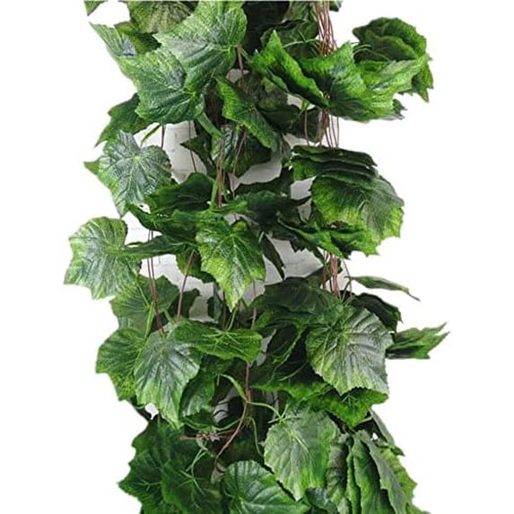 8 Ft 5pcs Artificial Greenery Ivy Vine Plants Foliage Grape Leaves Vine ...