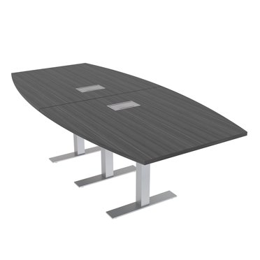 10 Person Modular Powered Hexagon Conference Room Table Metal T Bases ...