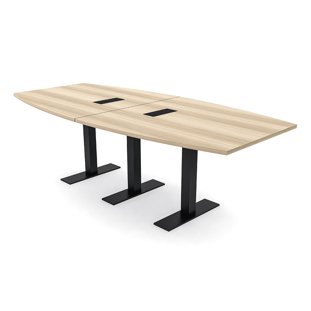 8 Ft Boat Conference Table with Metal T-Bases And Electrical Units ...