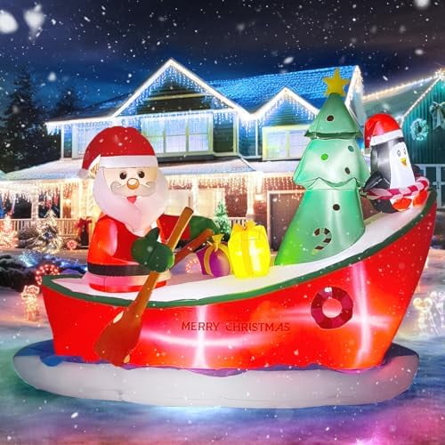 8 Ft Christmas Inflatables Outdoor Decorations Santa Claus Outdoor ...