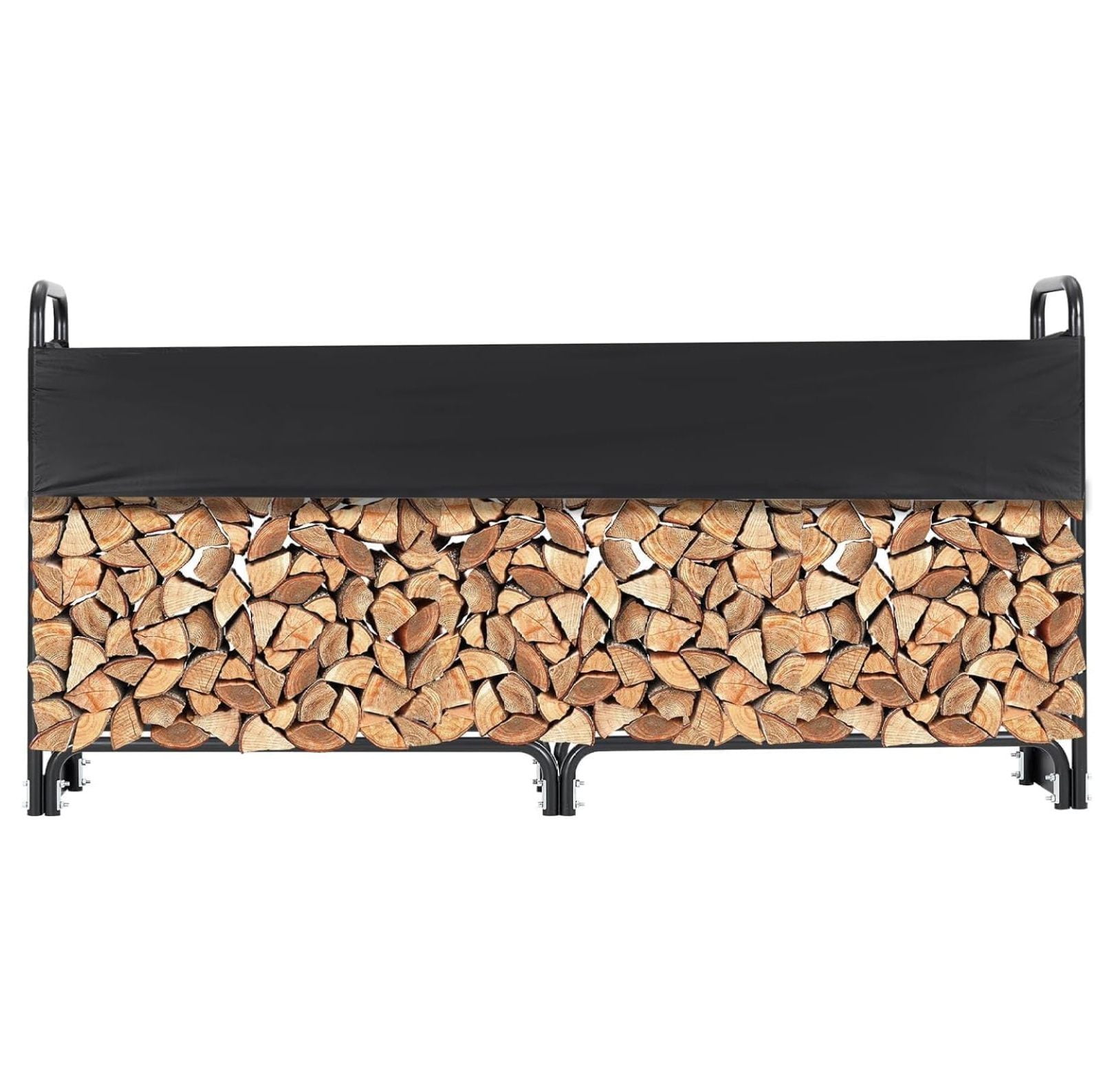 8 Ft Firewood Rack Outdoor, Firewood Rack With Anti-Rust Coating and ...