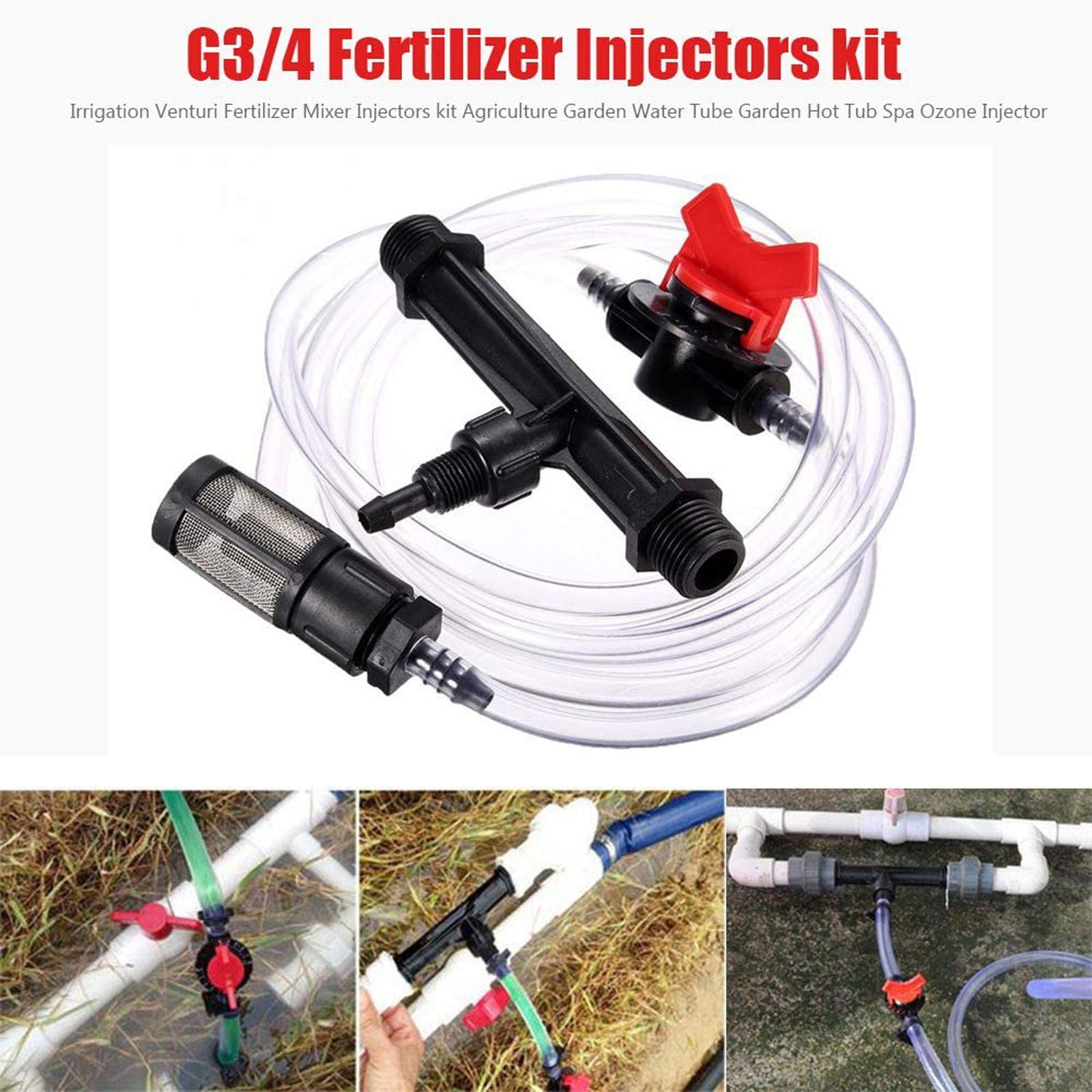 8 Ft G3/4 Venturi Fertilization System with Filter Straw Kit and ...