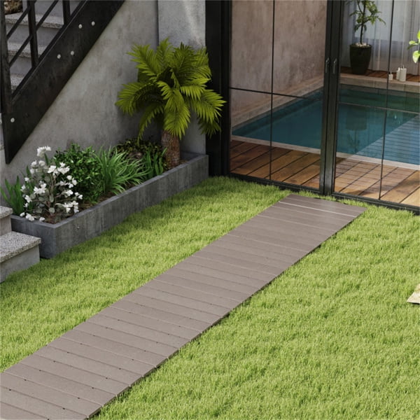 8 Ft Gray Outdoor Garden Walkway – Heavy-Duty HDPE Roll-Up Pathway, 95 ...