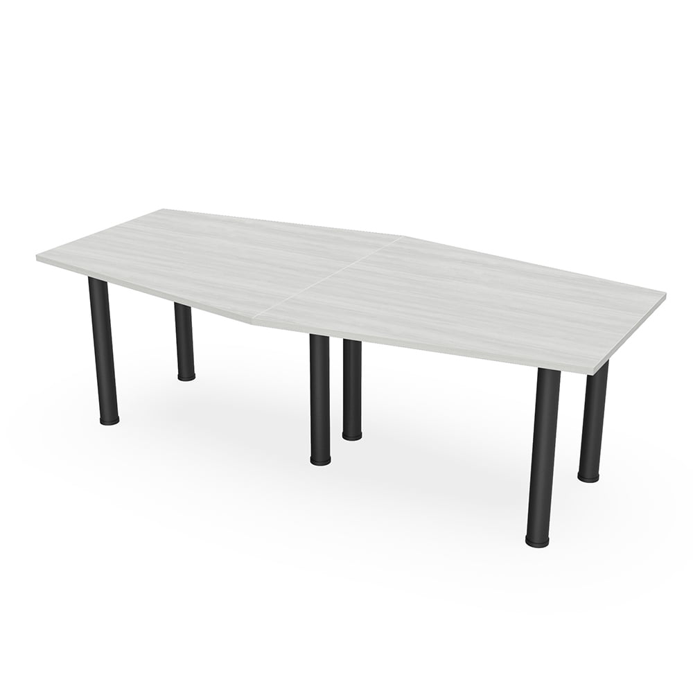 8 Ft Hexagon Irregular Conference Table Post Leg Power And Data ...