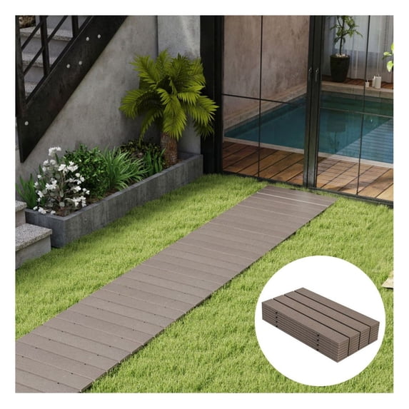 8 Ft Outdoor Pathway Roll, HDPE Garden Walkway, Patio Roll Out Straight ...