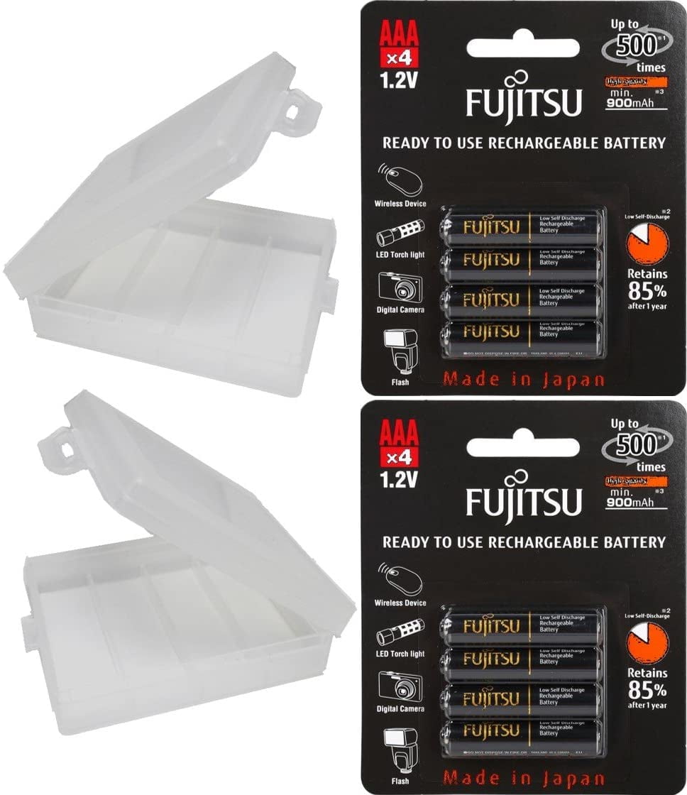 8 Fujitsu AAA Ready-to-Use HR4UTHC 950mAh (Min. 900mAh) Rechargeable ...
