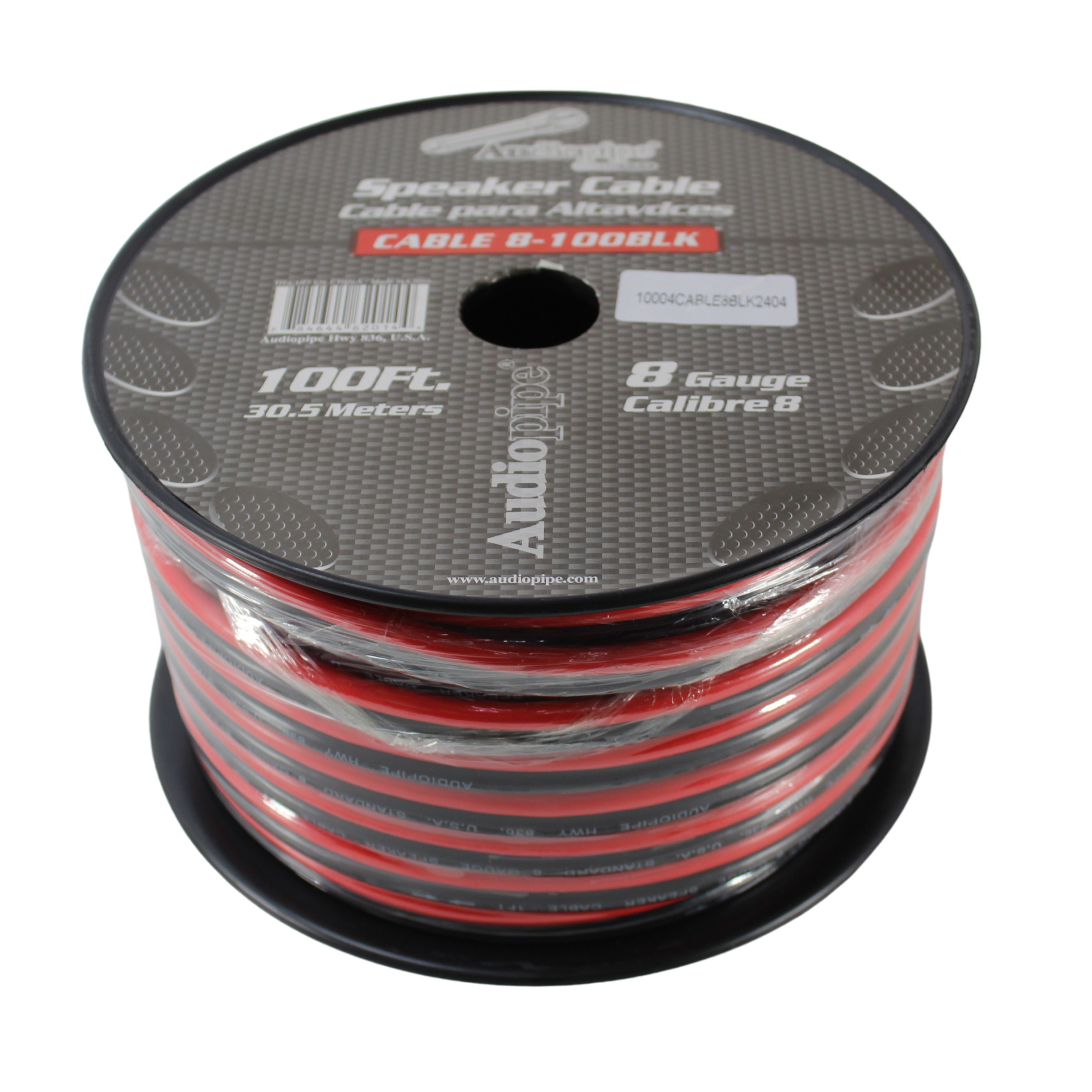 8 GA AWG Black/Red PVC Jacketed CCA Audiopipe Speaker Cable Lot (10 Ft ...