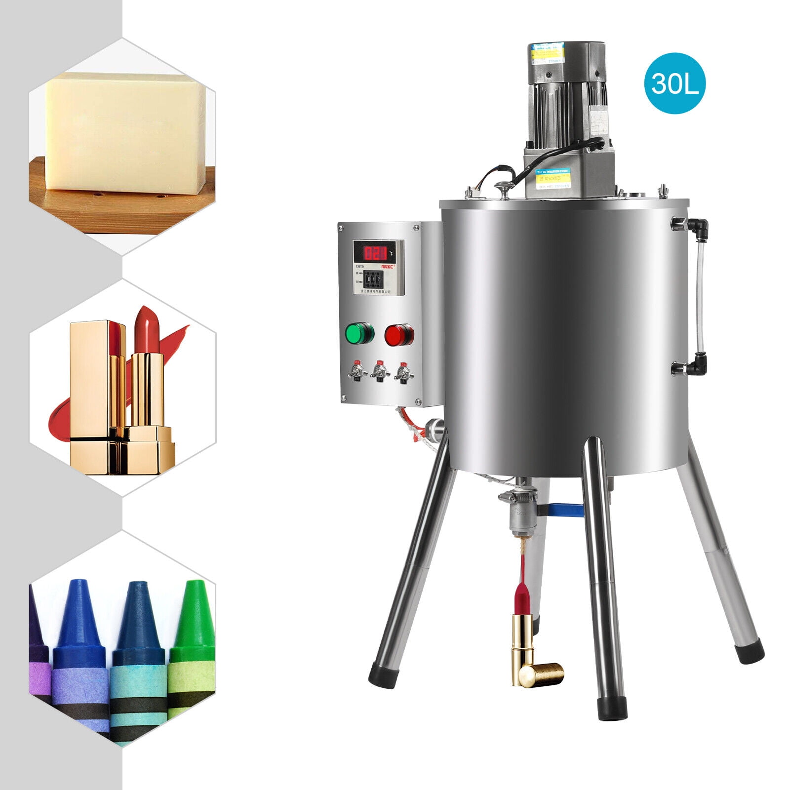 8 Gal Manual Lipstick Heating Mixing Filling Machine Stirring Tank ...