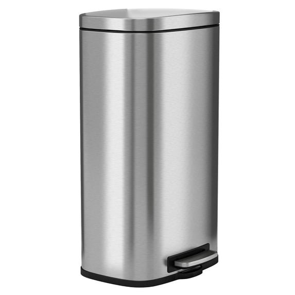 8 Gallon / 30 L Fire-Resistant Stainless Steel Step Trash Can for ...