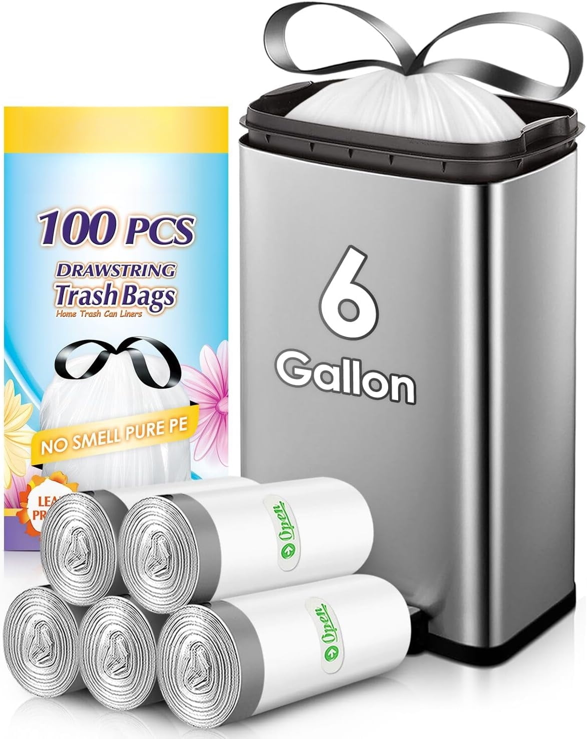 8 Gallon 330 Counts Strong Trash Bags Garbage Bags Bathroom Trash Can ...