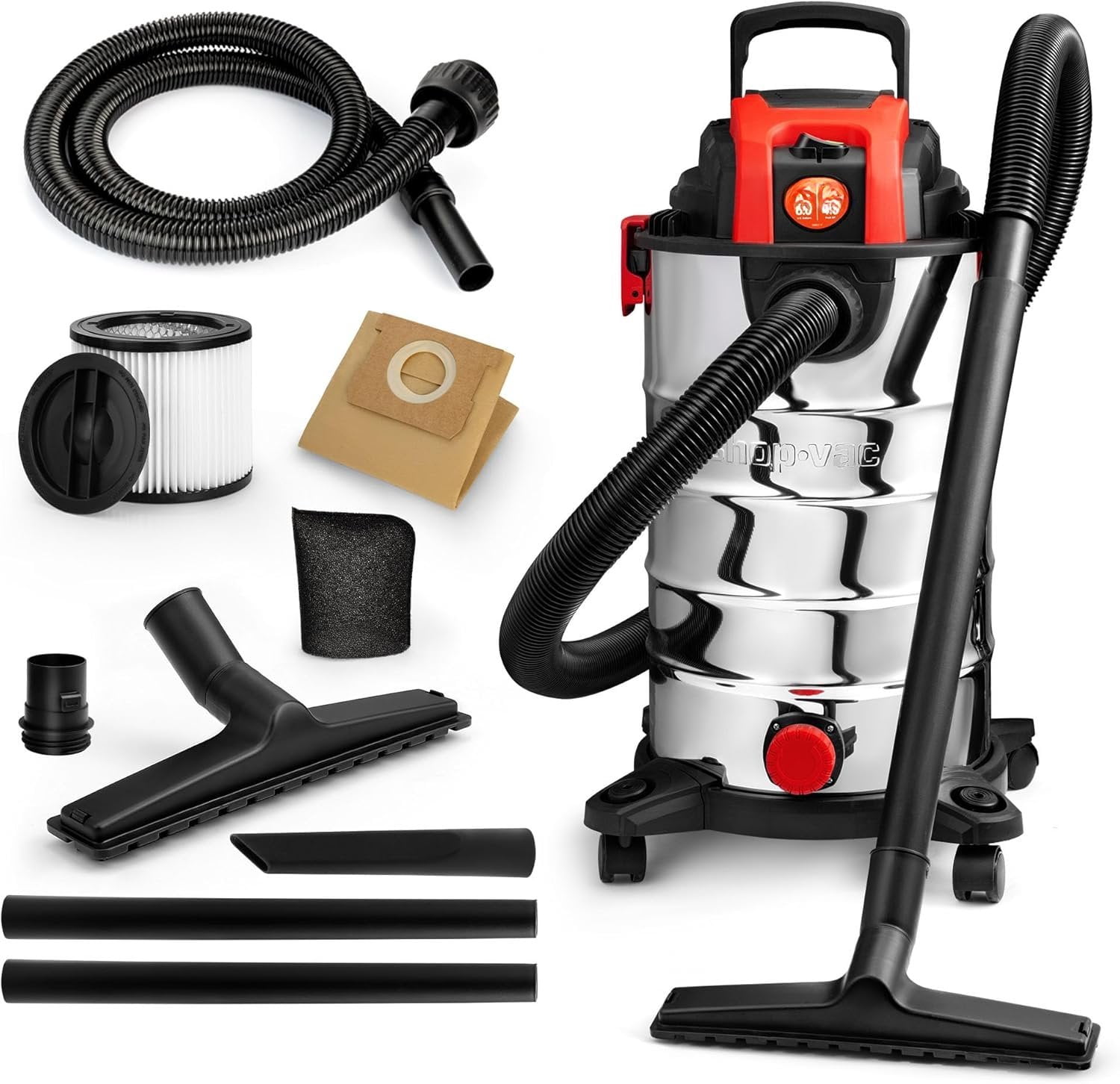 8 Gallon 4.0 Wet/Dry Vacuum with Blower Function, Stainless Tank ...