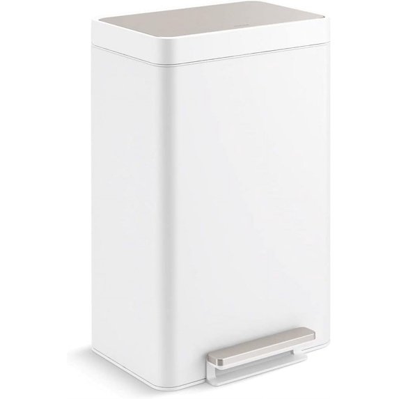 8 Gallon Compact Hands-Free Kitchen Step Can, Trash Can with Foot Pedal ...
