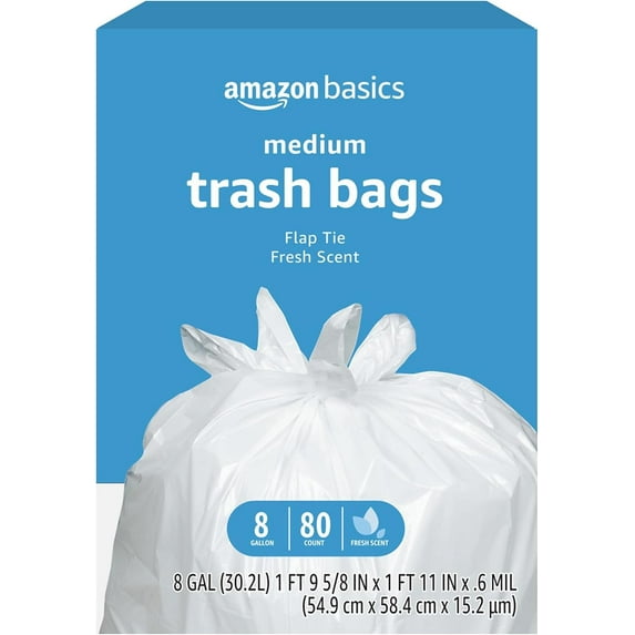 8 Gallon Flap Tie Trash Bags, 80 Count Fresh Scent - Walmart.com