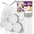 8-Gallon Garbage Bags Medium Drawstring-Trash-Bag - 80 Counts Strong ...