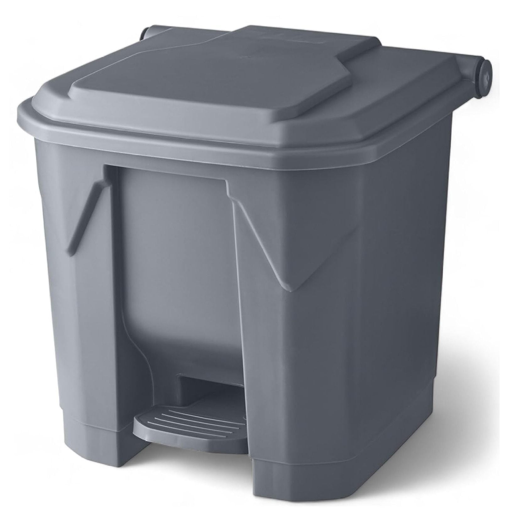 8 Gallon Gray Step On Trash Can - Hands- Waste Bin with Odor Control ...