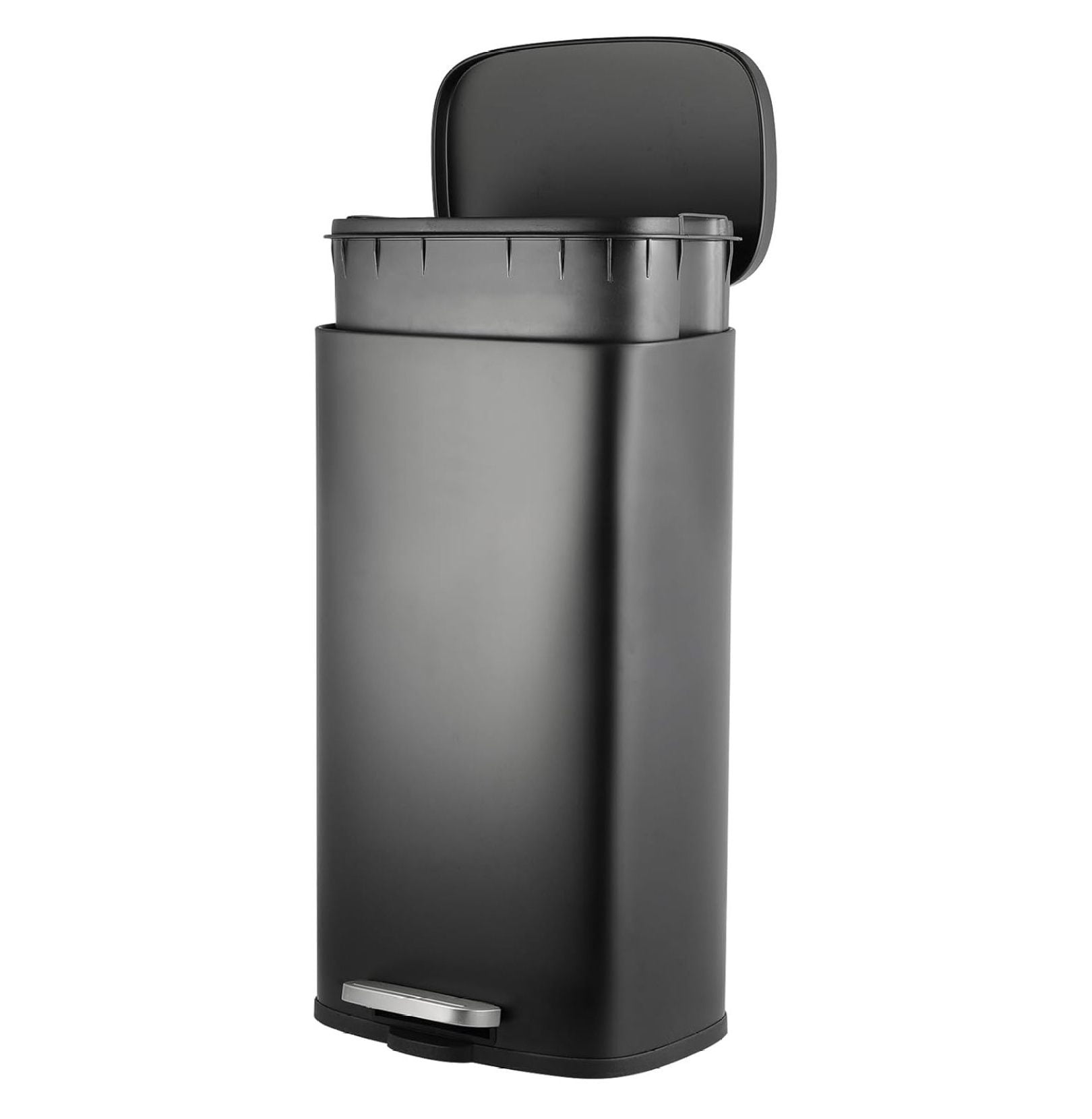 8 Gallon Metal Trash Can, Stainless Steel Kitchen Garbage Can, Soft ...