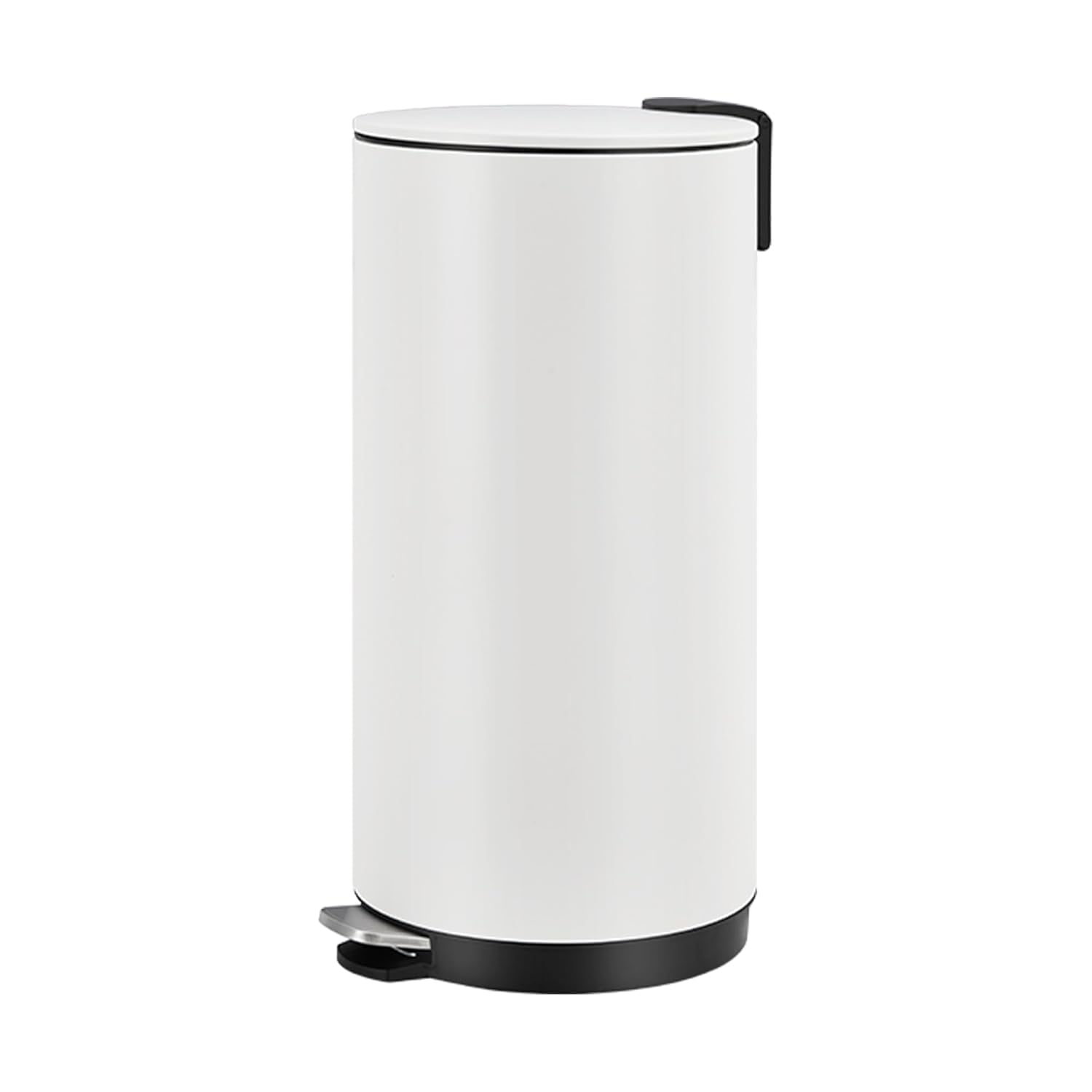 8 Gallon Round Stainless Steel Trash Can with Soft-Close Lid, Foot ...
