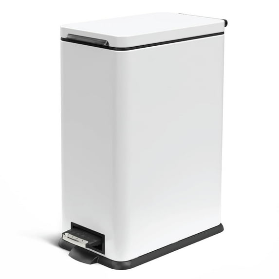 8 Gallon Slim Kitchen Trash Can with Soft Close Lid, Step Pedal, Bag ...