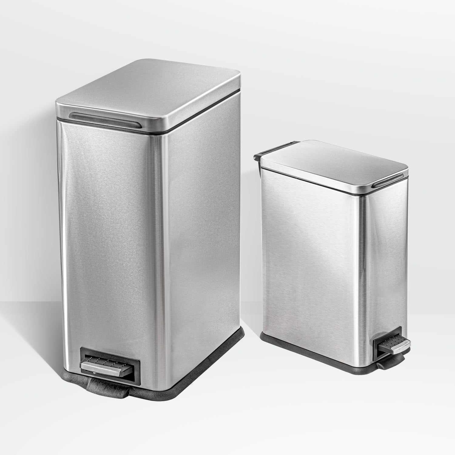 8 Gallon Slim Kitchen Trash Can with Soft Close Lid, Step Pedal, Bag ...