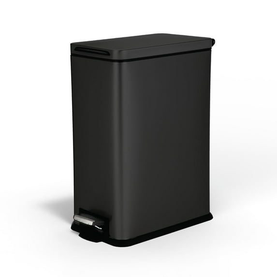 8 Gallon Slim Kitchen Trash Can with Soft Close Lid, Step Pedal, Bag ...