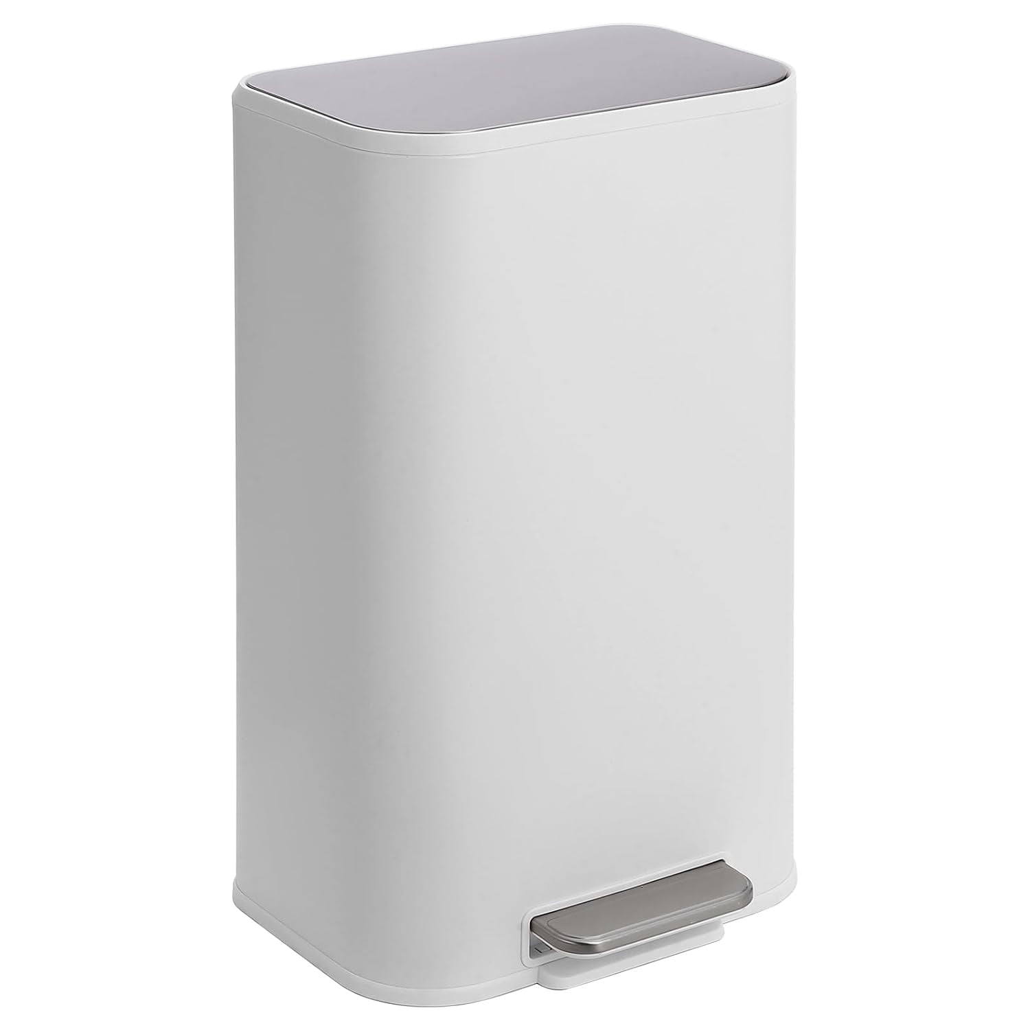 8 Gallon Stainless Steel Garbage Can with Soft Close Lid Foot Pedal ...