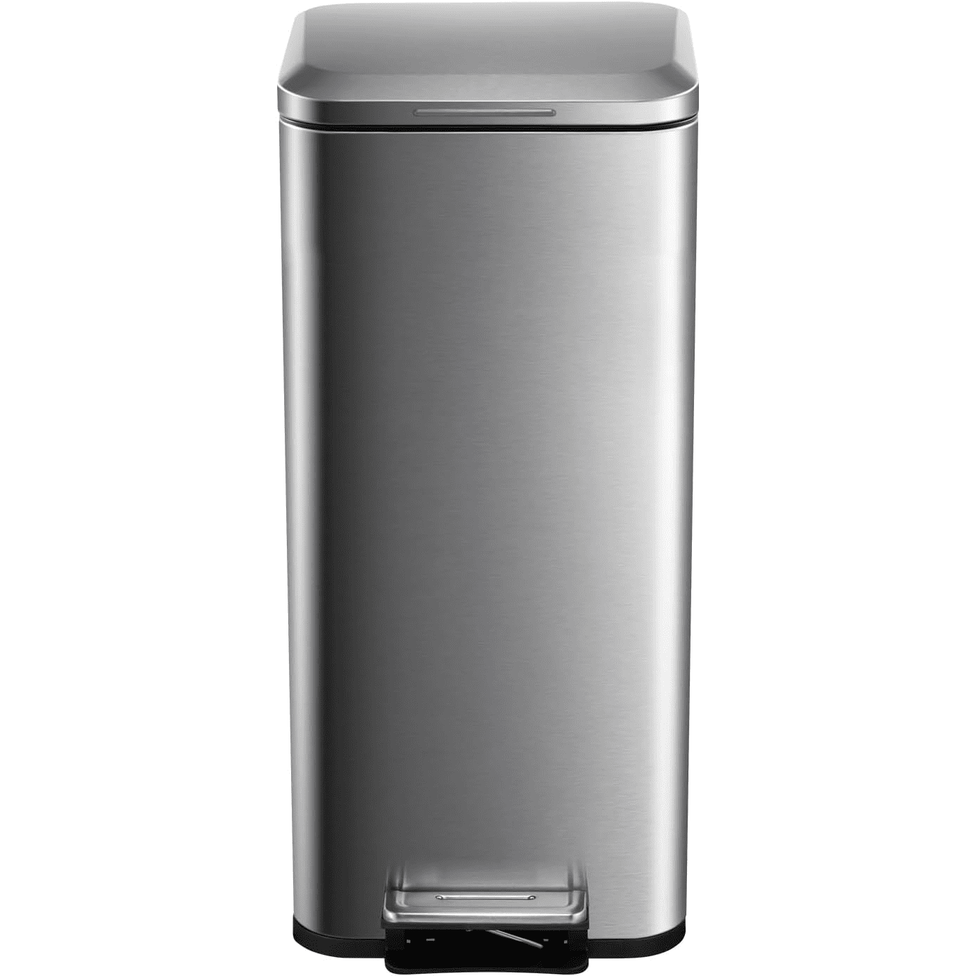 8 Gallon Step Trash Can with Soft-Close Lid,Square Stainless Steel ...