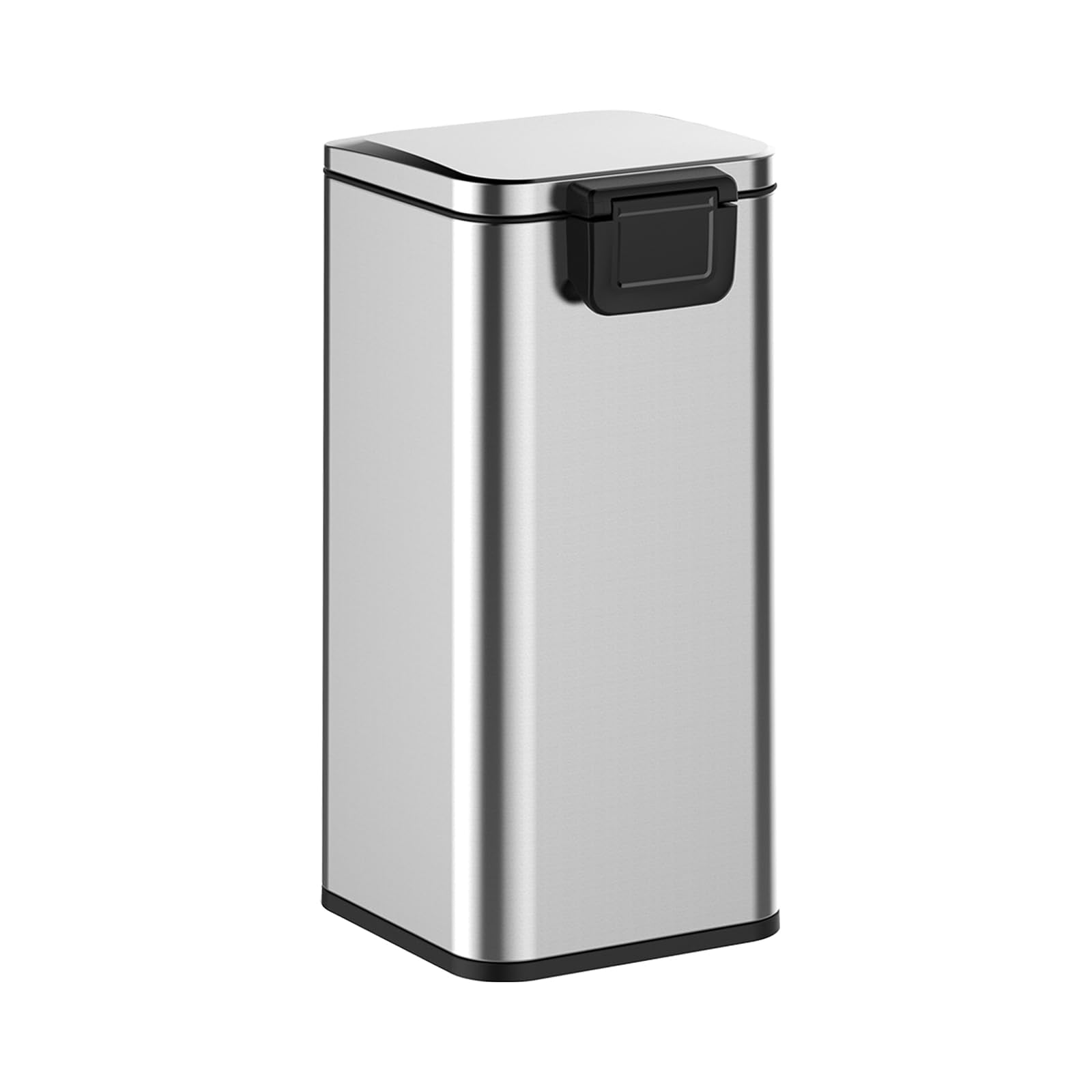 8 Gallon Step Trash Can, Square Fingerprint-Proof Garage Can with Soft ...