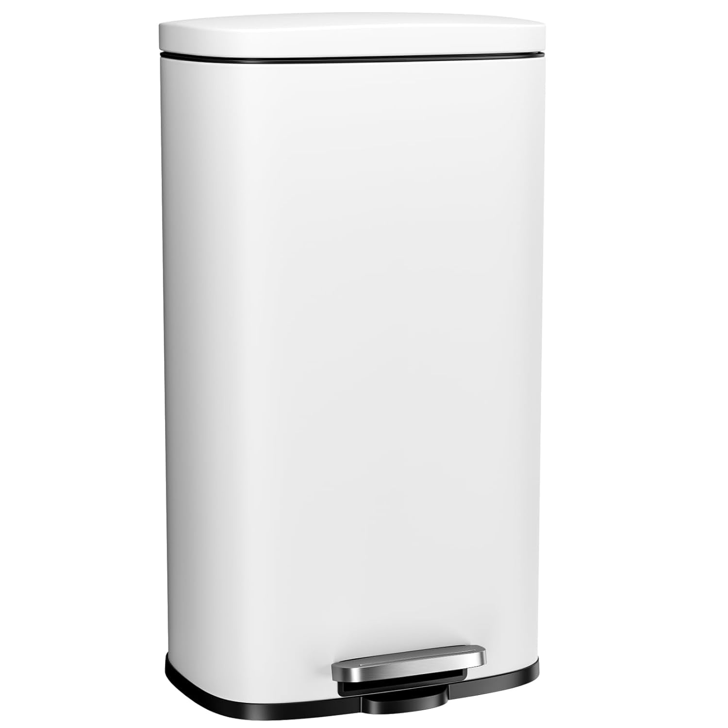 8 Gallon Step Trash Can, Stainless Steel Garbage Bin, Soft-Close ...