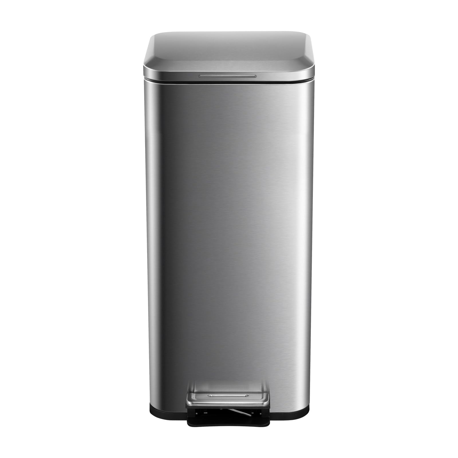 8 Gallon Trash Can, Square Stainless Steel Kitchen Garbage Can with ...