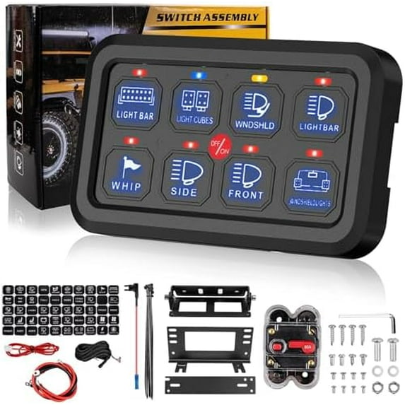 8 Gang Panel Control Panel, Toggle Momentary Pulsed with Dimmable ...