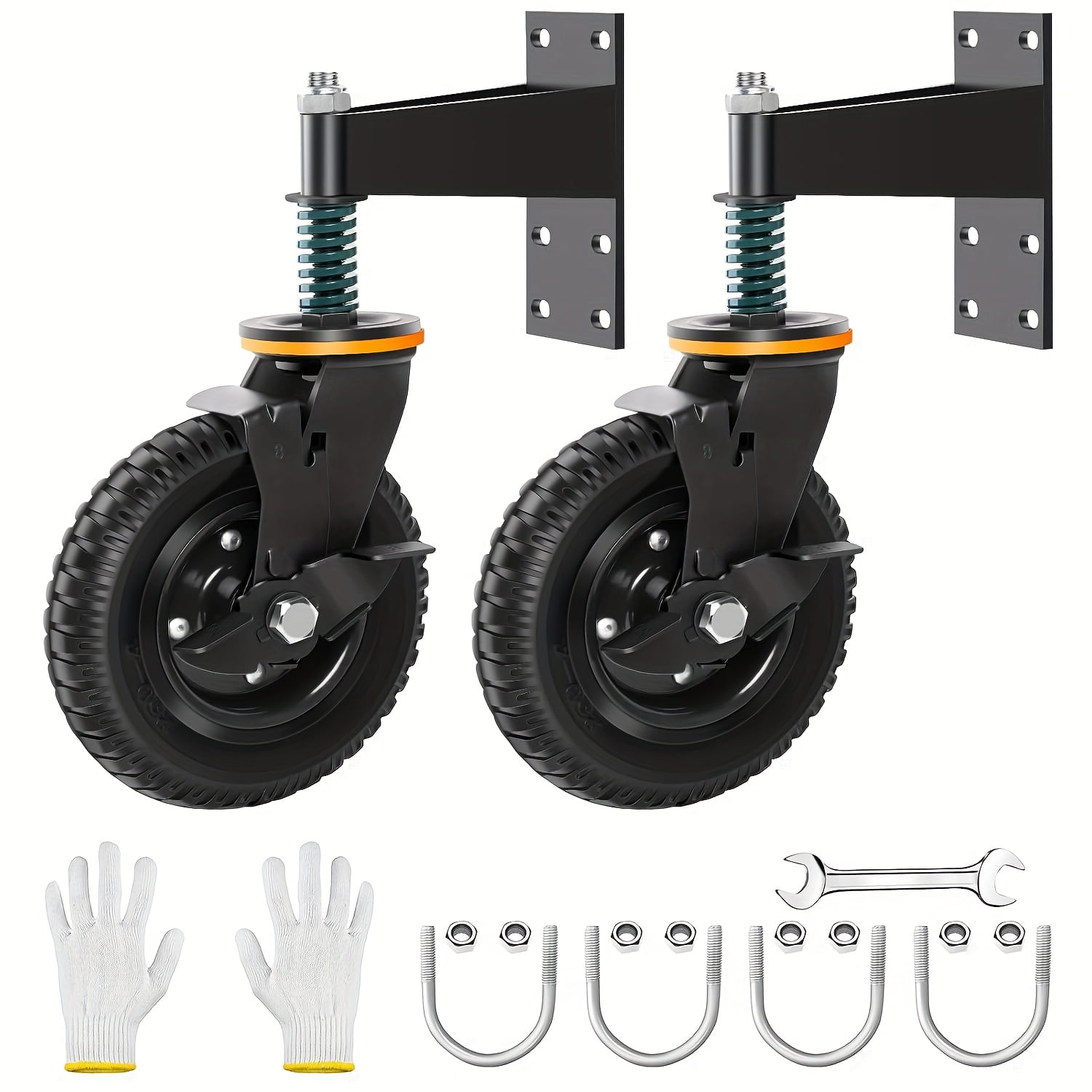 8" Gate Wheels For Metal Tube Gate Swing Wooden Fence Gate, Spring ...