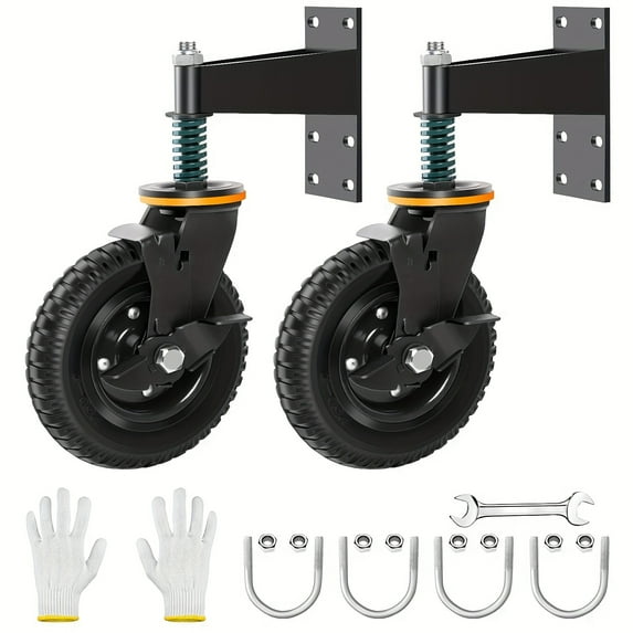 8" Gate Wheels For Metal Tube Gate Swing Wooden Fence Gate, Spring ...