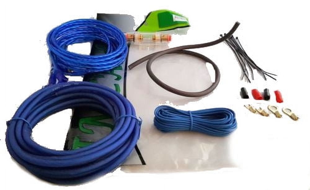 8 Gauge Amp Kit for Amplifier Install Wiring Complete RCA Cable Blue ...