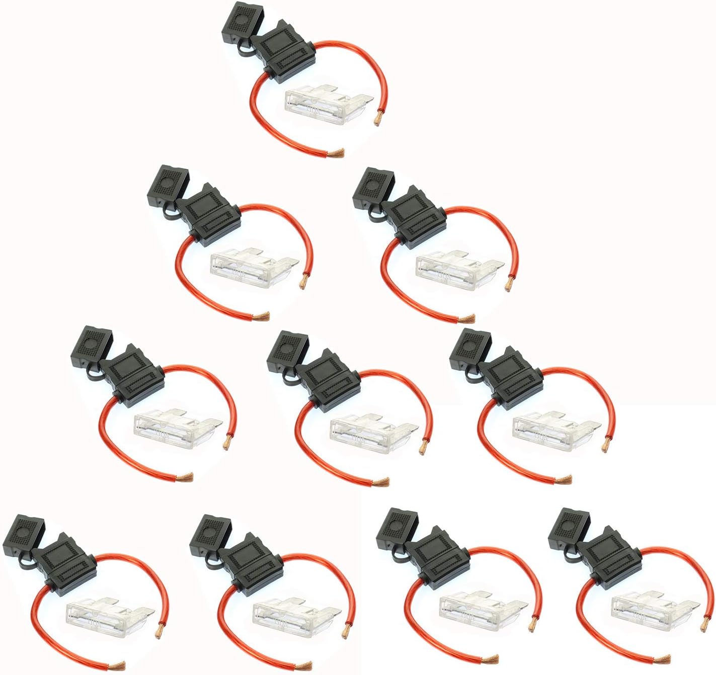 8 Gauge Fuse Holder Fuseholder with Cover and 80 Amp Fuse (10 Pack ...