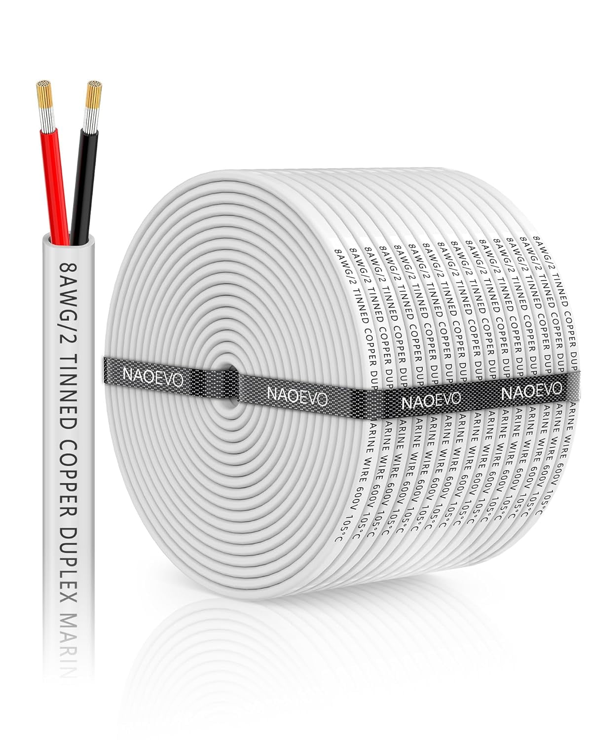 8 Gauge Marine Wire Duplex, 8 AWG Stranded PVC Marine Electrical Wire ...